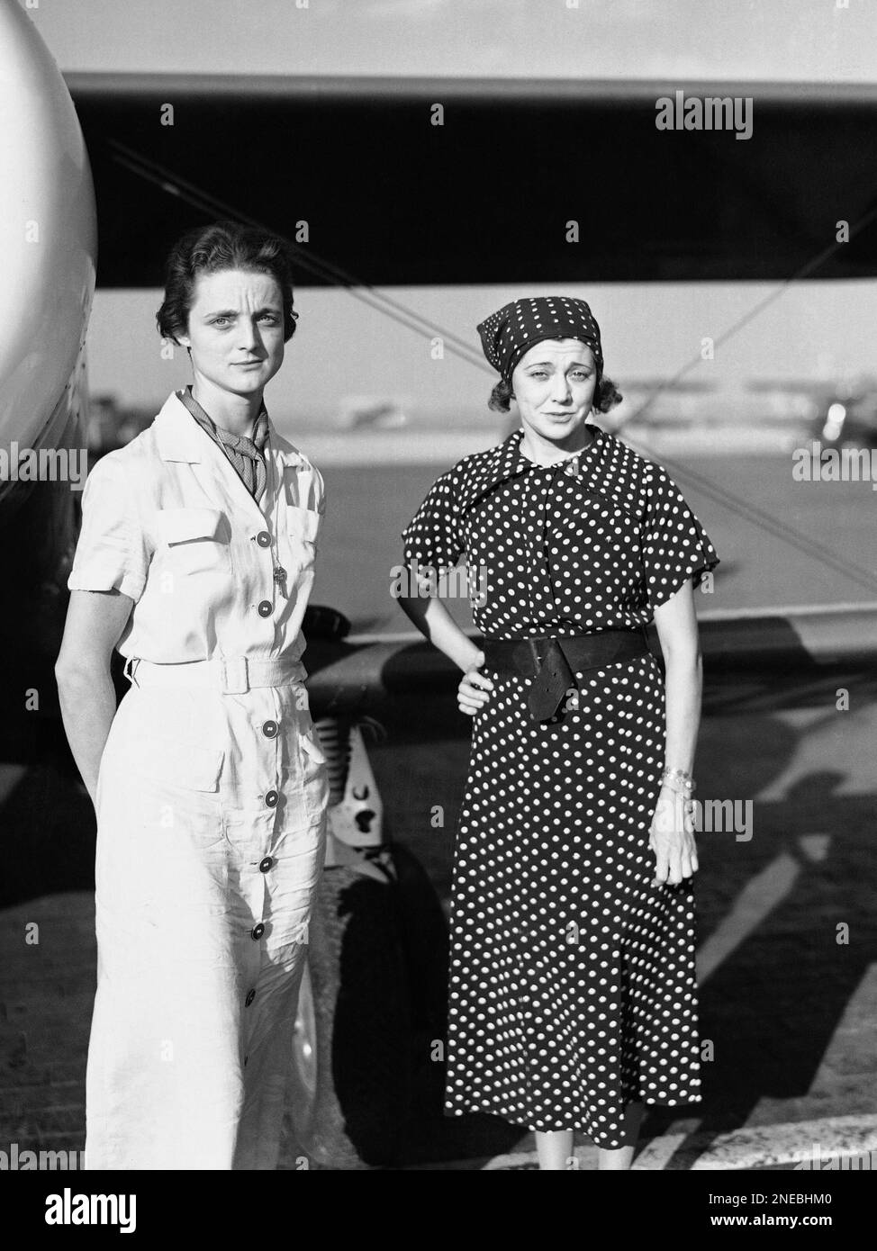 Louise Thaden, left, brought her plane down in Floyd Bennett Field in ...
