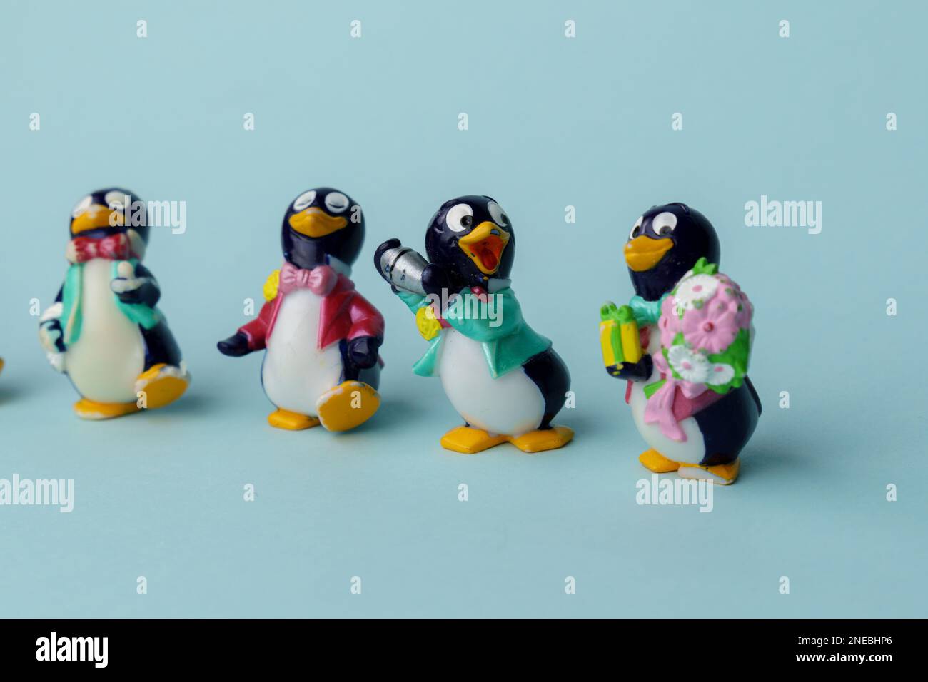 Tyumen, Russia-February 15, 2023: Kinder surprise toy penguins ...