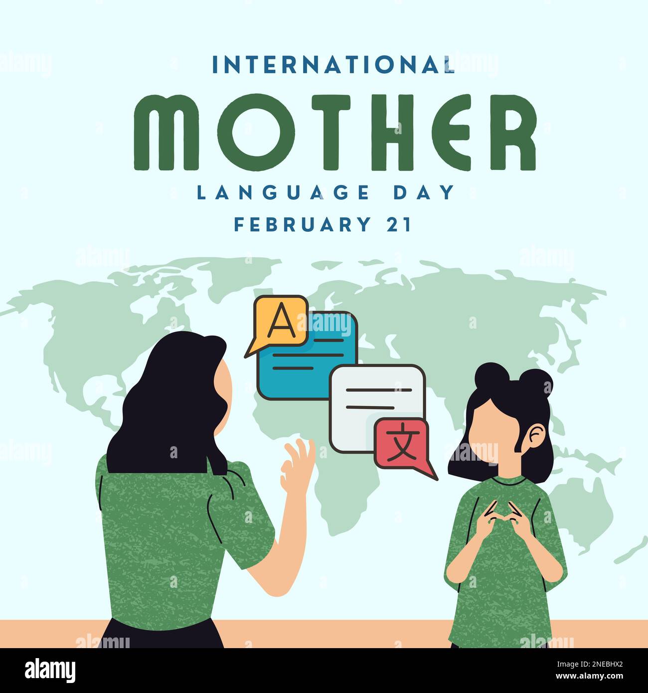 Celebrating the Diversity of Mother Tongues on World Language Day Stock ...