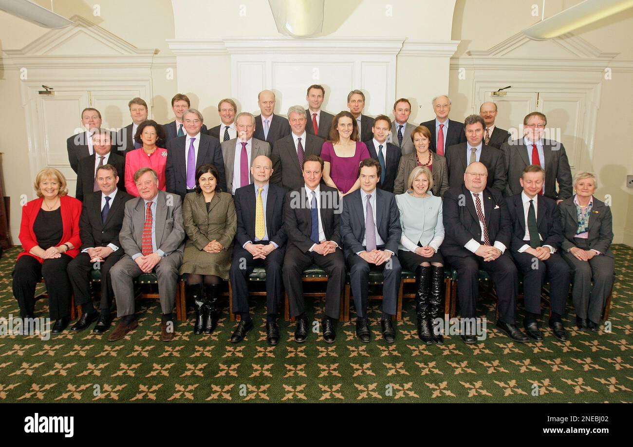Members of the British Conservative Party's shadow cabinet pose for a ...