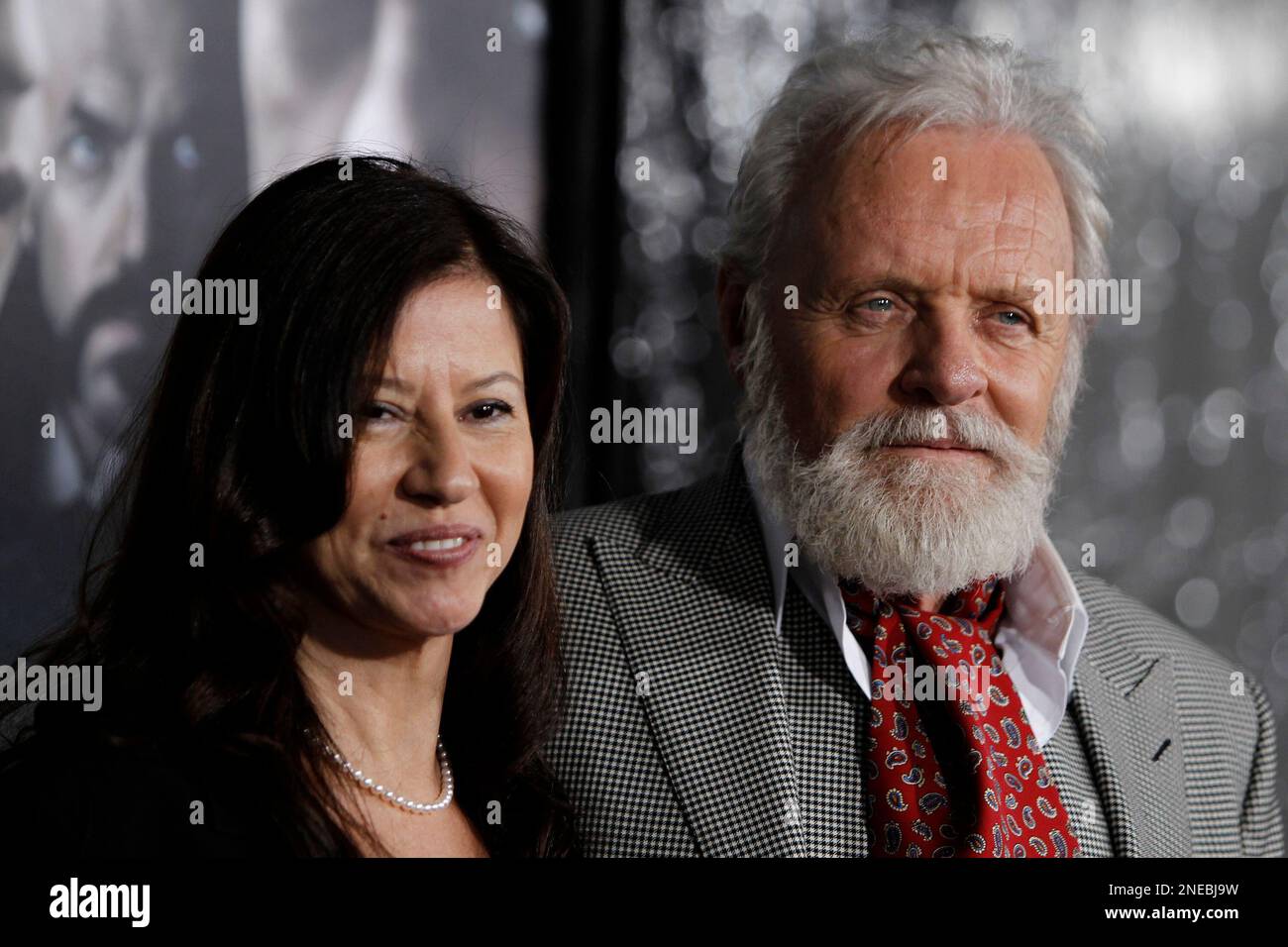 Cast member Anthony Hopkins, right, and Stella Arroyave arrive at the ...