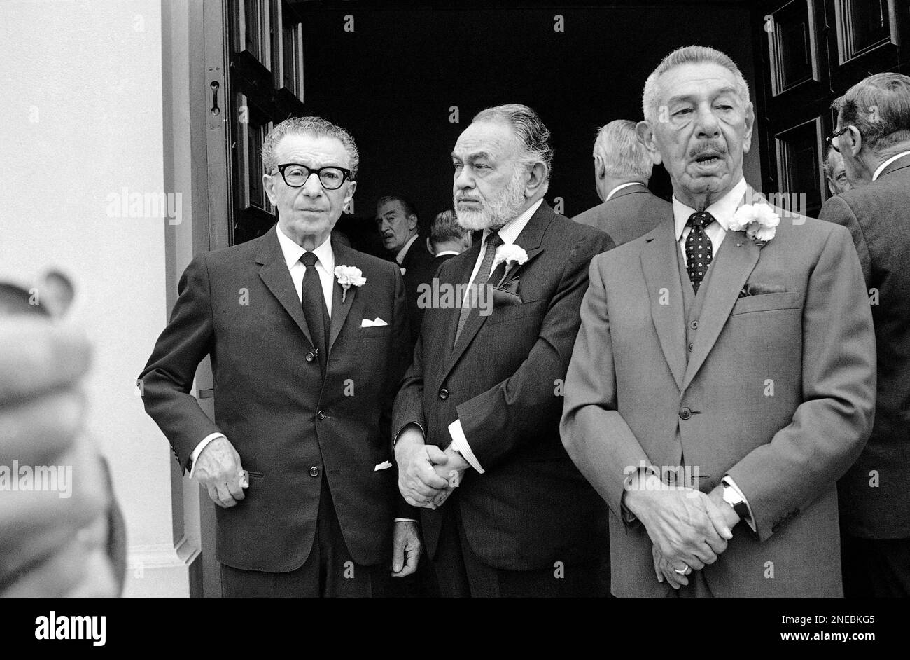 Michael Romanoff, right, at Spencery Tracy's funeral in Hollywood on ...
