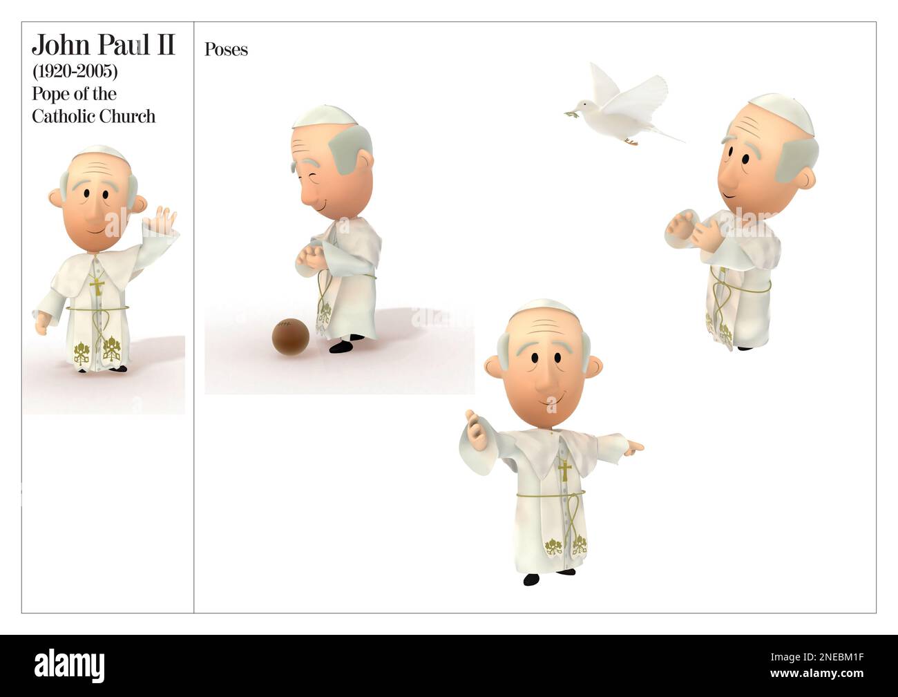 Postural pictures of John Paul II, 264th Pope of the Catholic Church ...