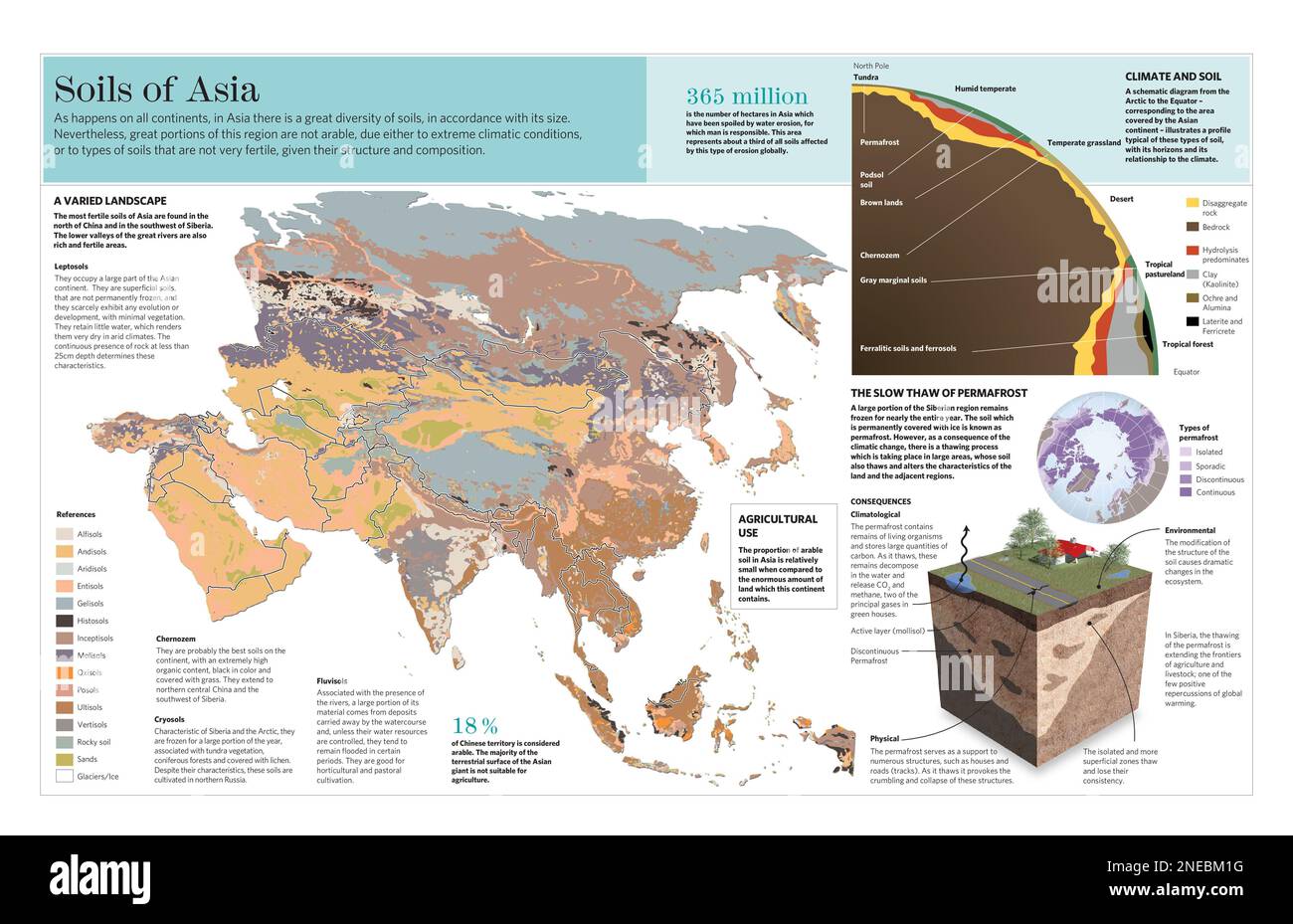 Infographic of the different soils found on the Asian continent. [Adobe ...