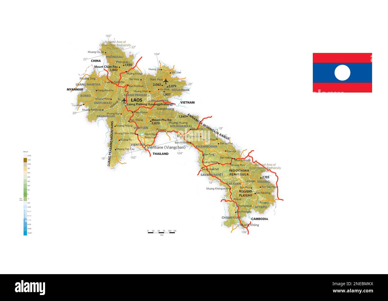 Physical and political map of Laos. [Adobe Illustrator (.ai); 3507x2480 ... Physical and political map of Laos. [Adobe Illustrator (.ai); 3507x2480 ...