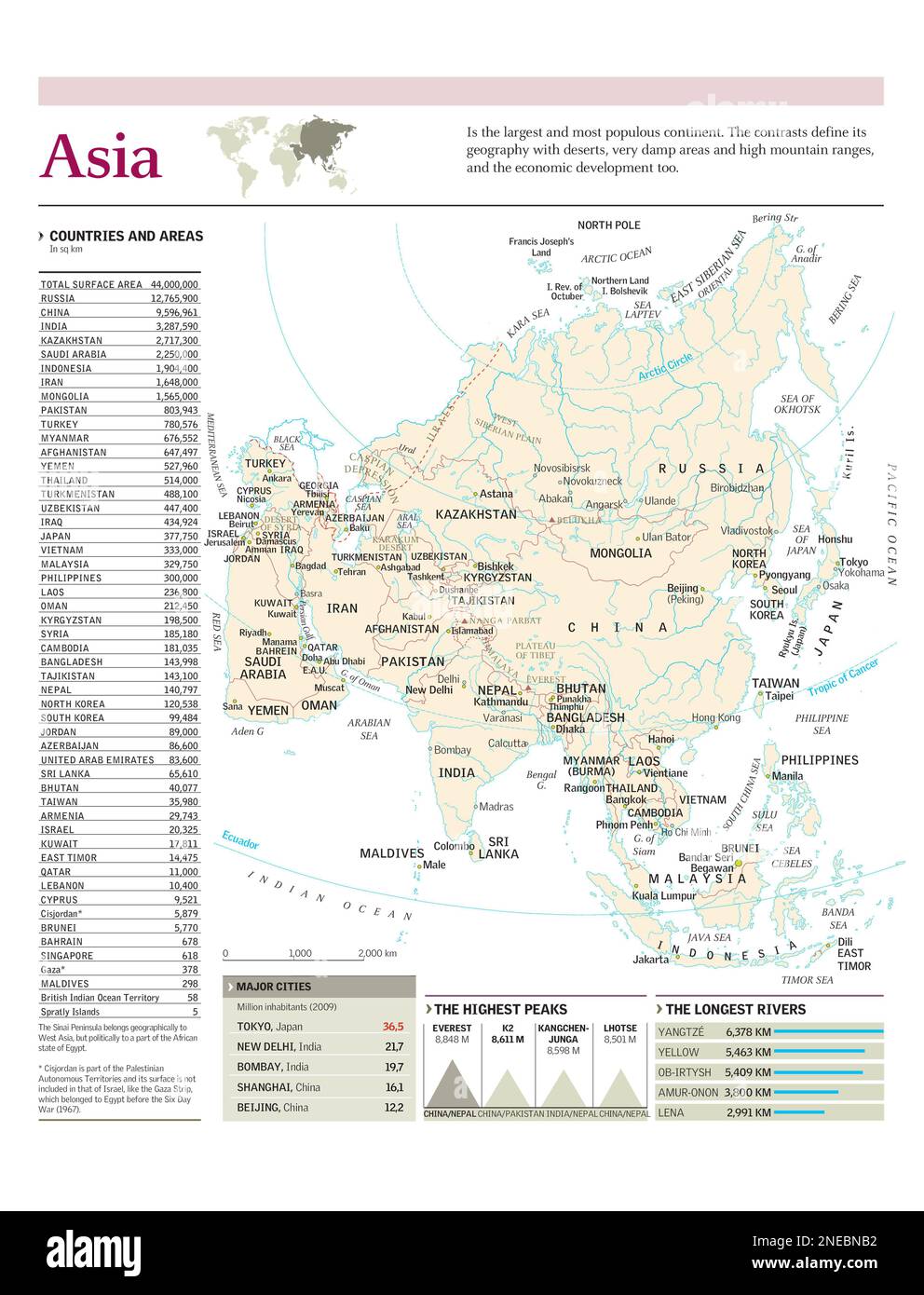 Physical Map Of Asia With Labels