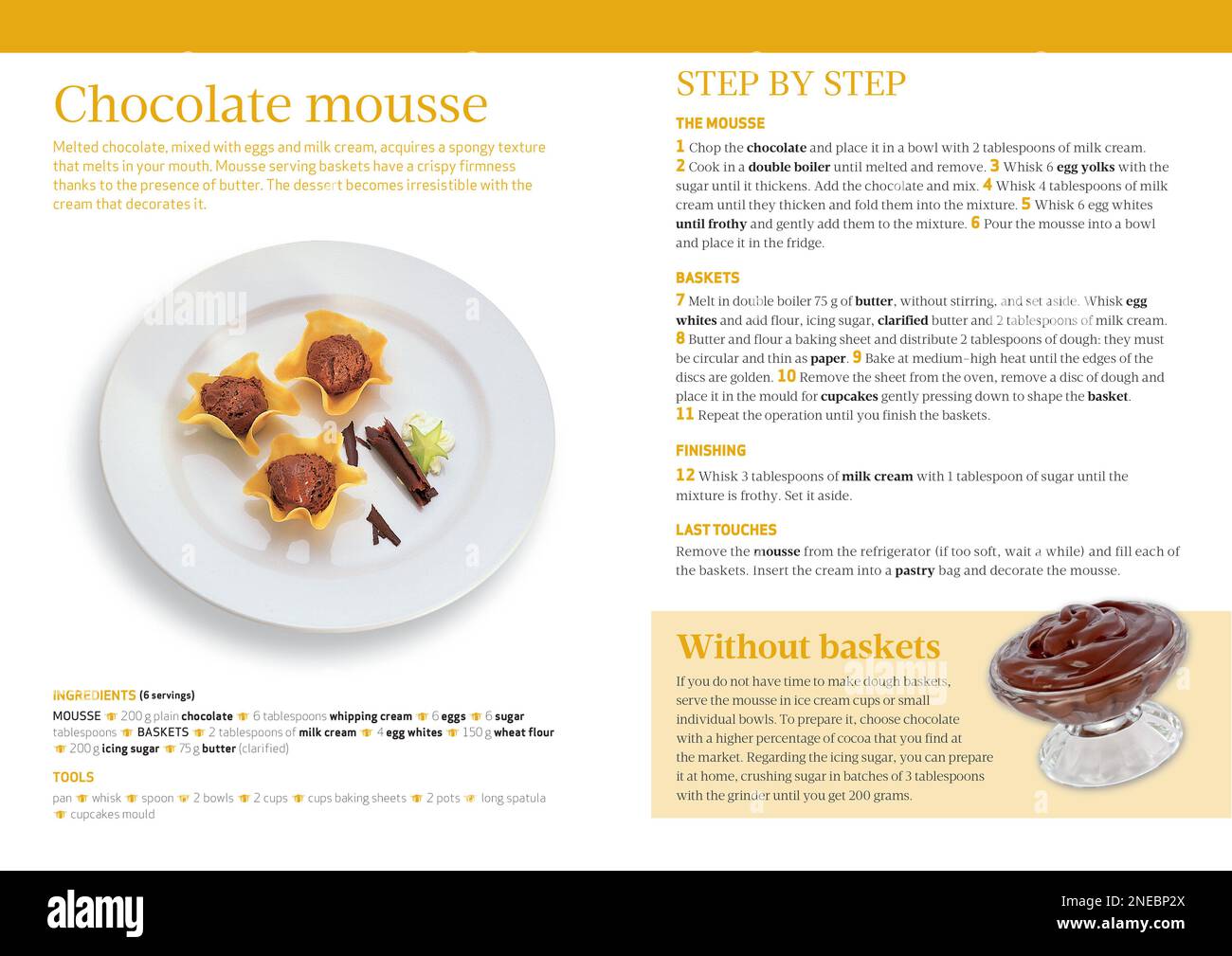 Recipe for making an irresistible chocolate mousse. Ingredients ...
