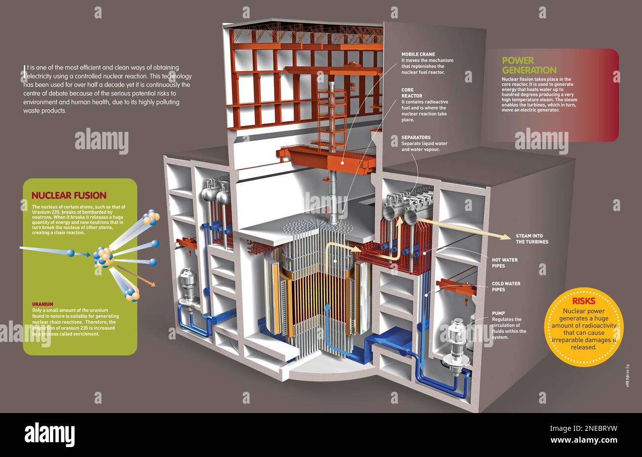 Infographic that explains how electric power by a controlled nuclear ...