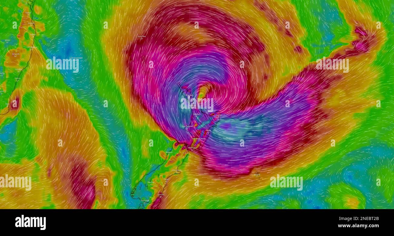 Dresden, Germany – February 13, 2023: Map of New Zeeland on Windy ...
