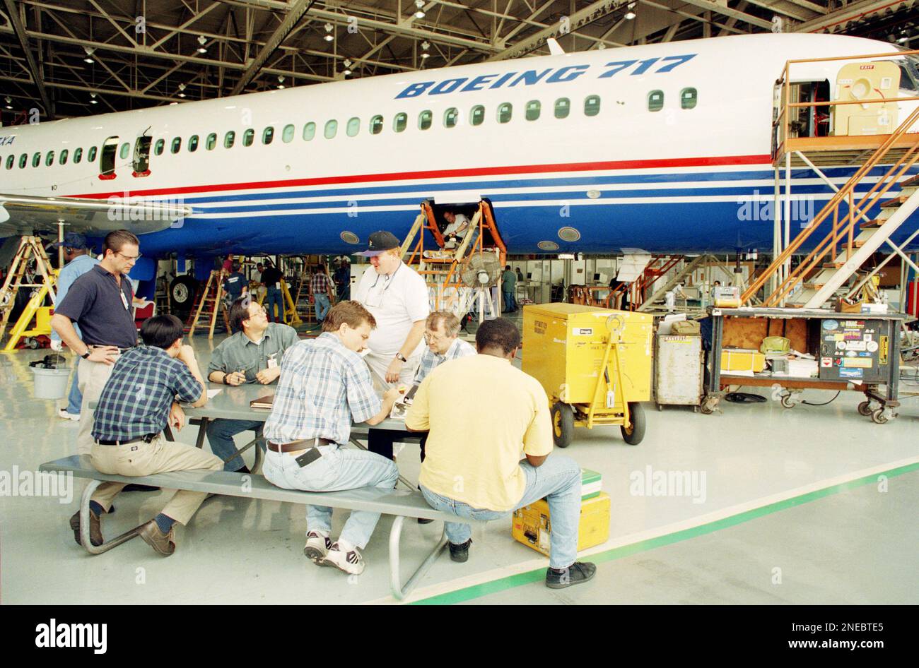 Boeing employees have a power meeting in Building 80 housing the new ...