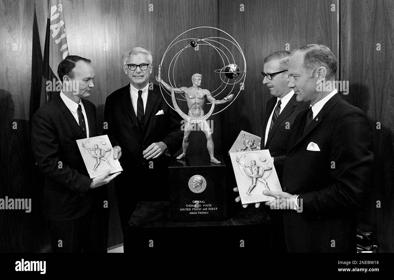 The three Apollo 11 astronauts whose flight last July was the first to ...