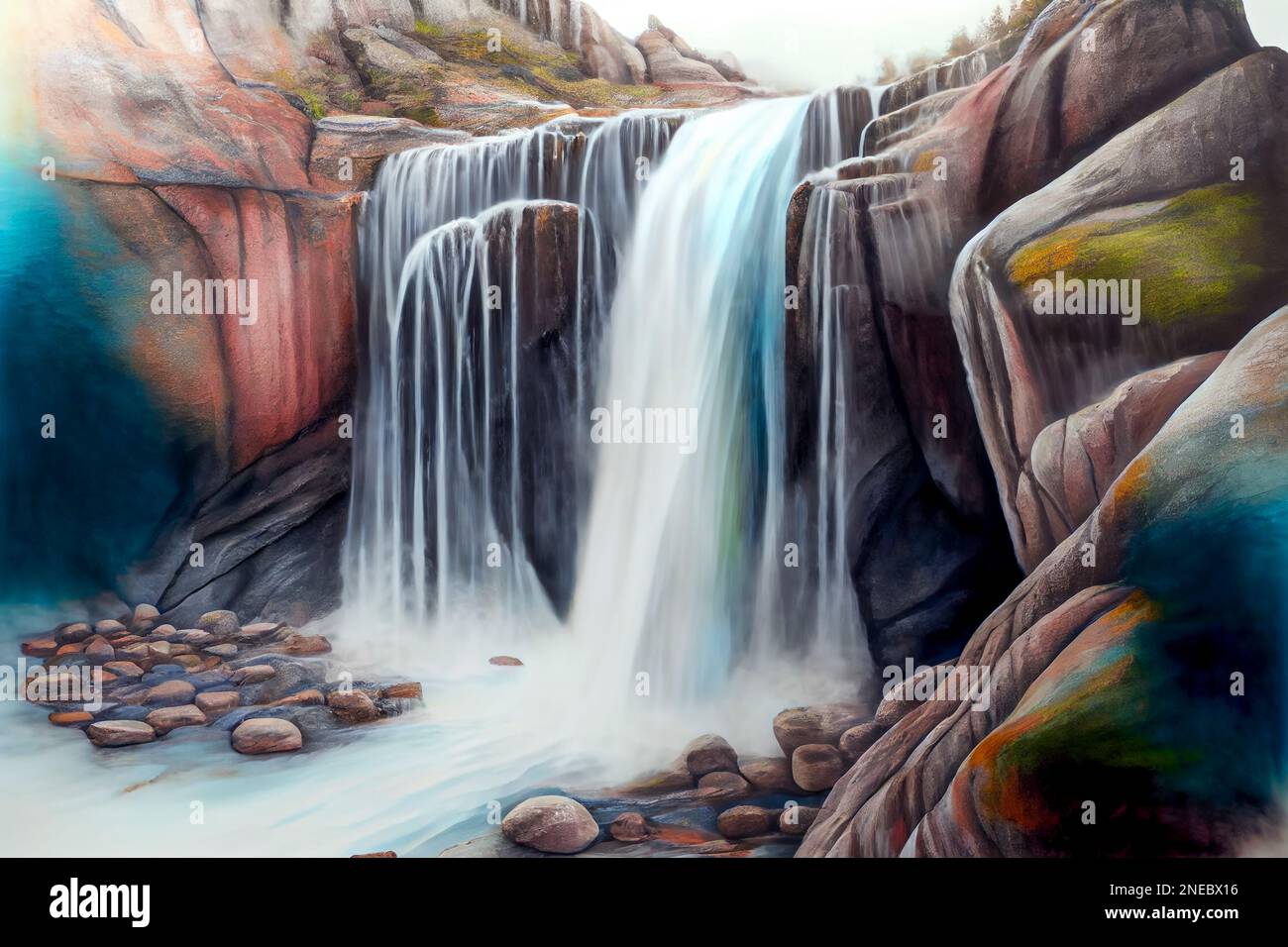 Water rocks drawing hi-res stock photography and images - Alamy