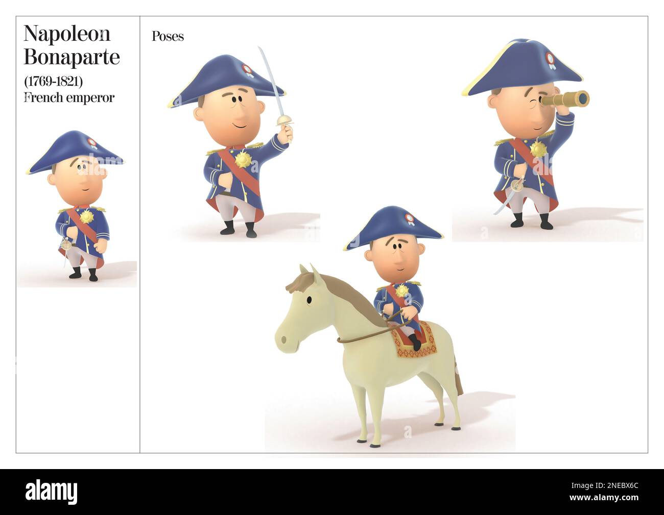 Postural pictures of Napoleon Bonaparte, the Emperor of the French ...