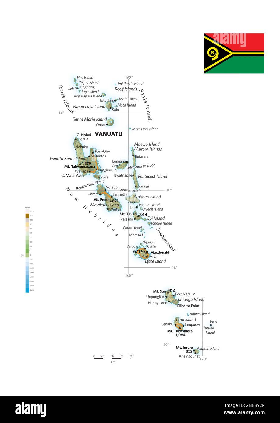 Vanuatu physical map