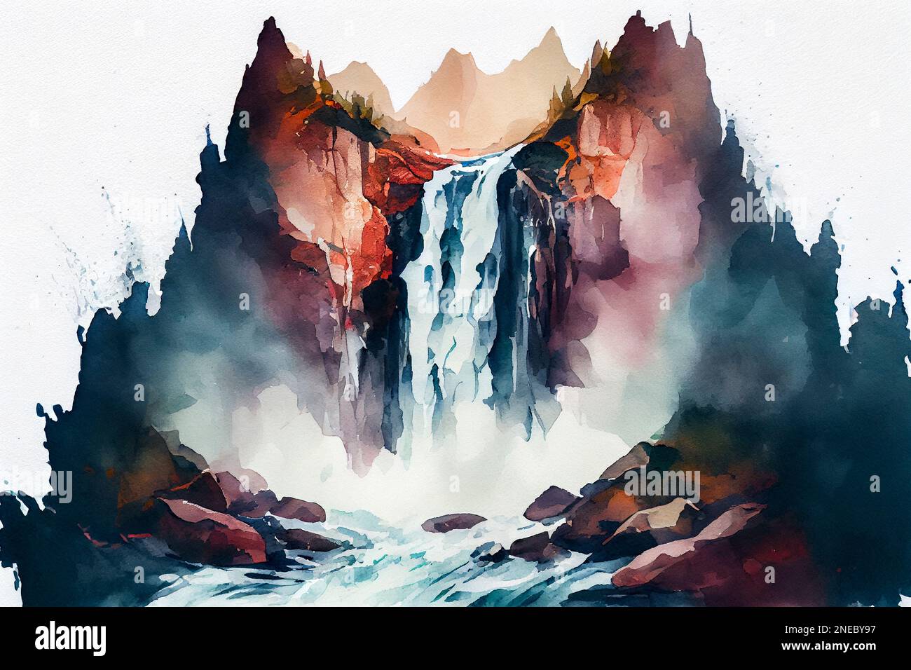 Water rocks drawing hi-res stock photography and images - Alamy