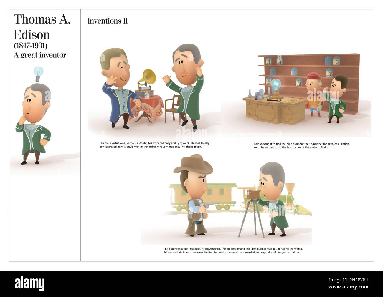 Pictures from the biography of Thomas Alba Edison, the great inventor ...