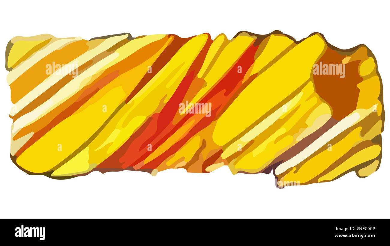 Yellow brown rectangular shape with diagonal brush strokes in grunge ...