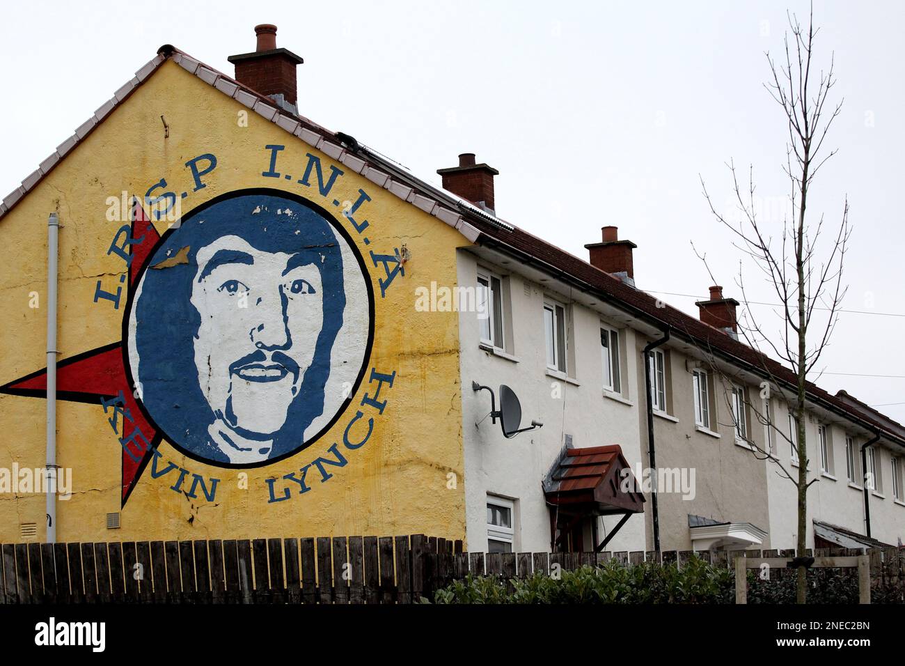 A mural from the Irish National Liberation Army, (INLA), on a gable ...