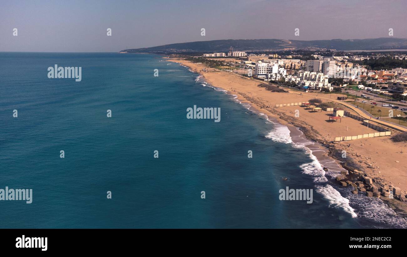 panoramic aerial view of the cities of Nahariya on the Mediterranean coast Stock Photo - Alamy