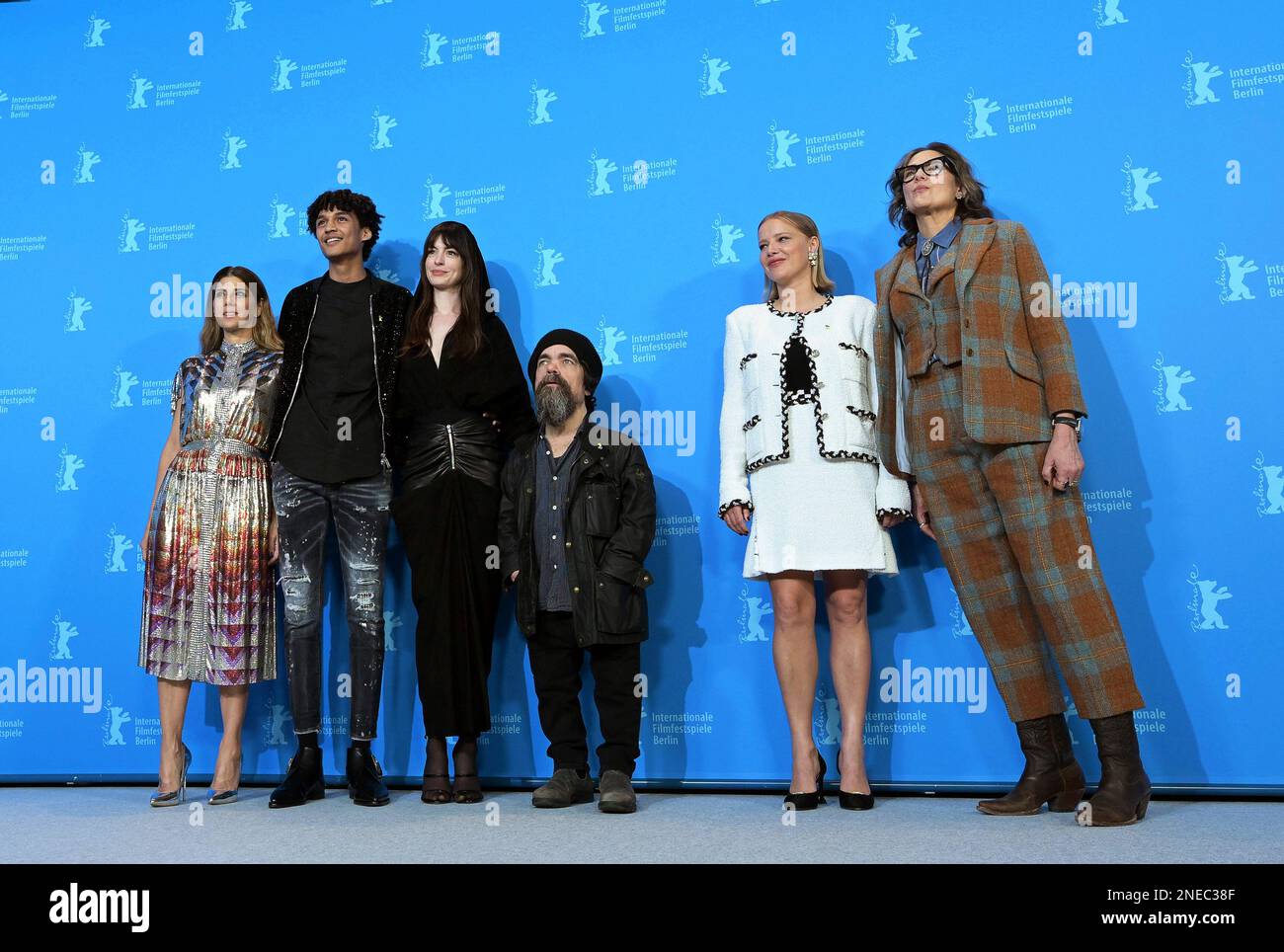 From left: Actors Marisa Tomei, Evan Ellison, Anne Hathaway, Peter ...