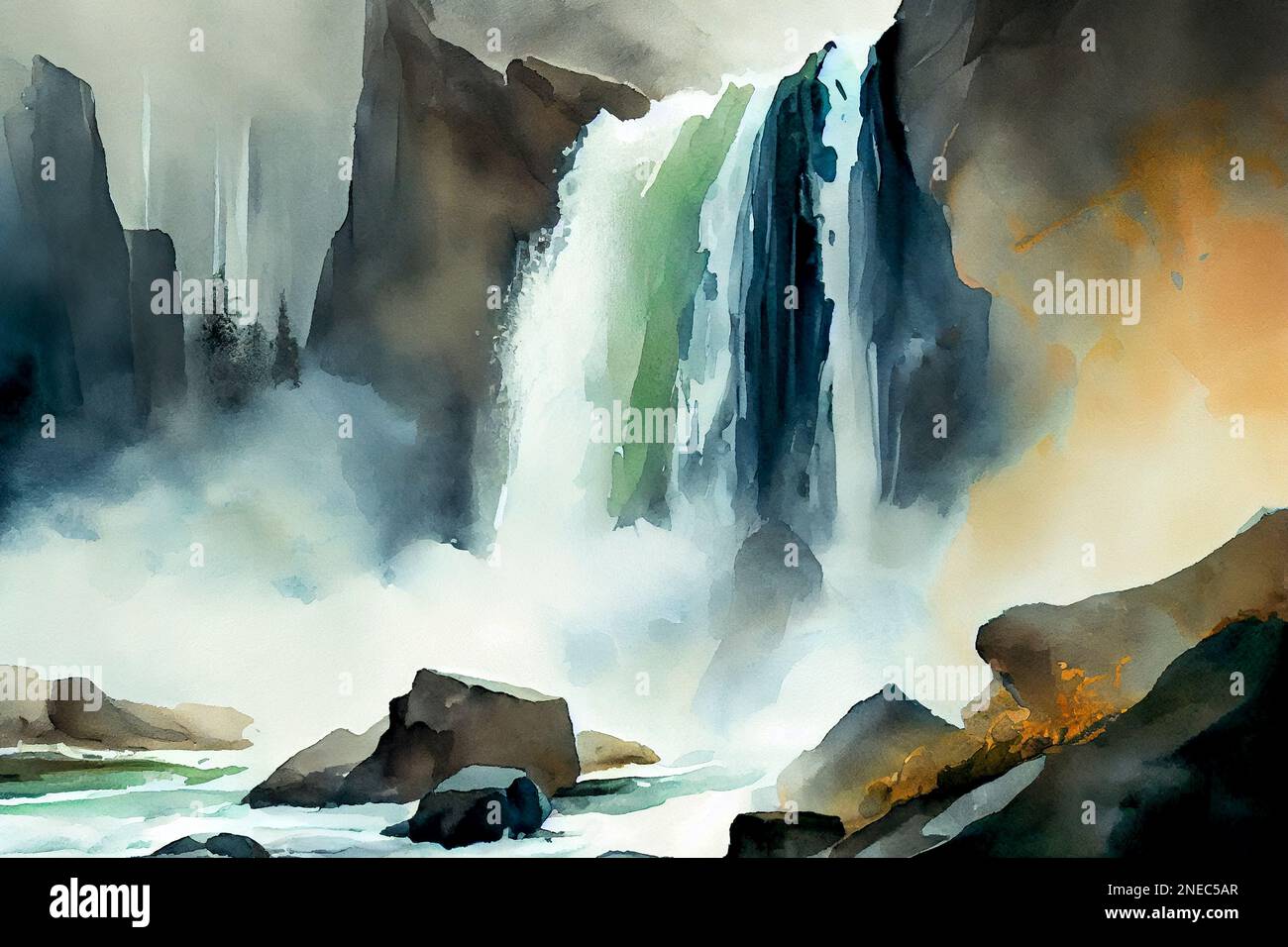 Water rocks drawing hi-res stock photography and images - Alamy