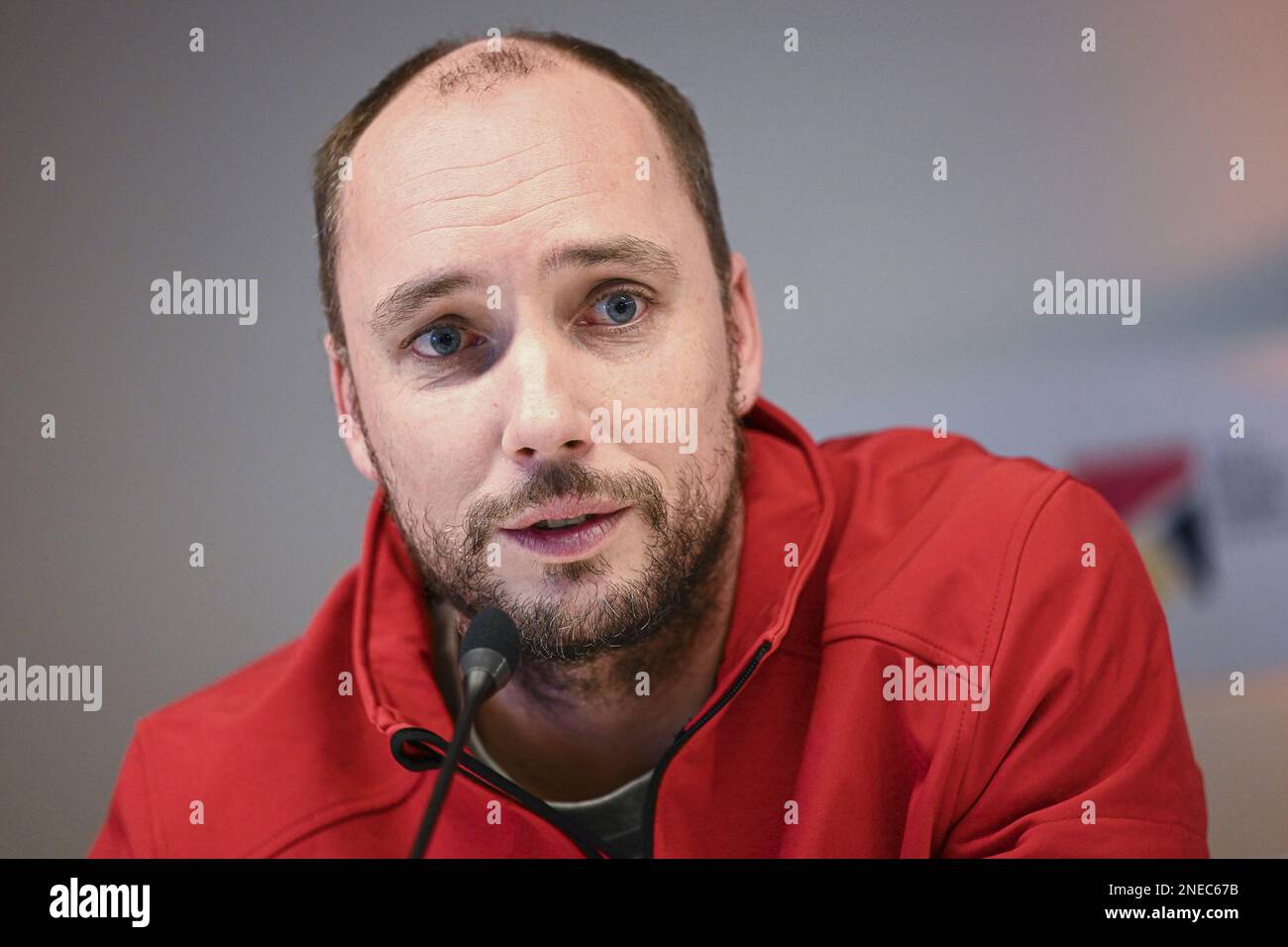 Belgian new Davis Cup captain Steve Darcis pictured during a press ...