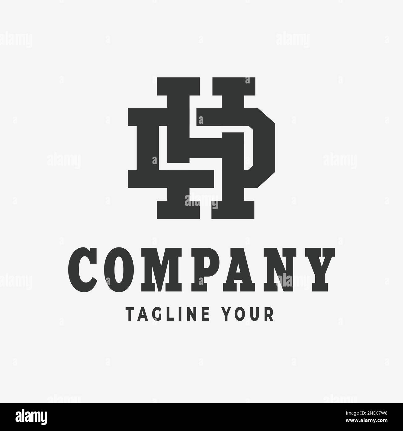 Premium Quality Initial Letter DH Monogram Classic, Vintage Retro Logo ...