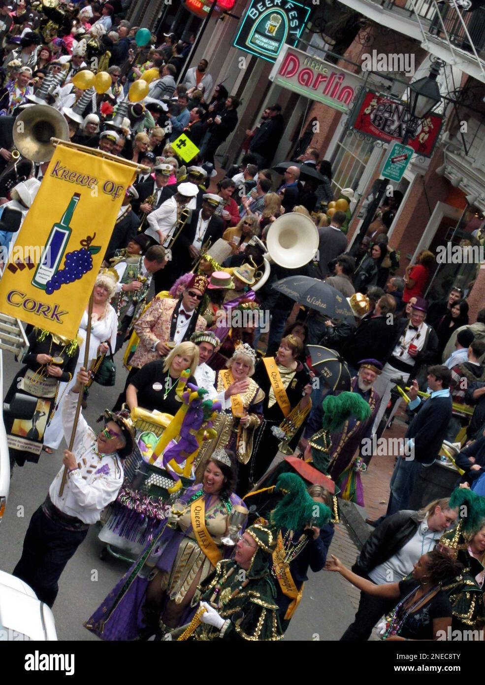 Carnival revelers from the Krewe of Cork on their tenth anniversary ...