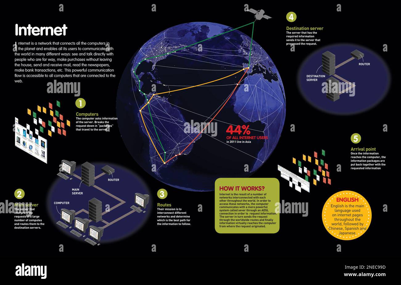Infographic about Internet: its main components, uses and functioning ...