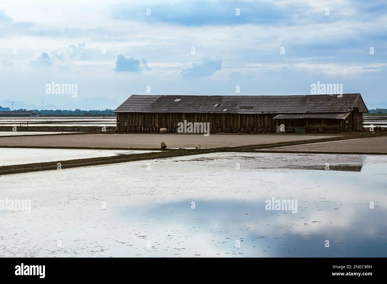 Salt storage granaries, sea salt storage in salt farms. Granary for ...