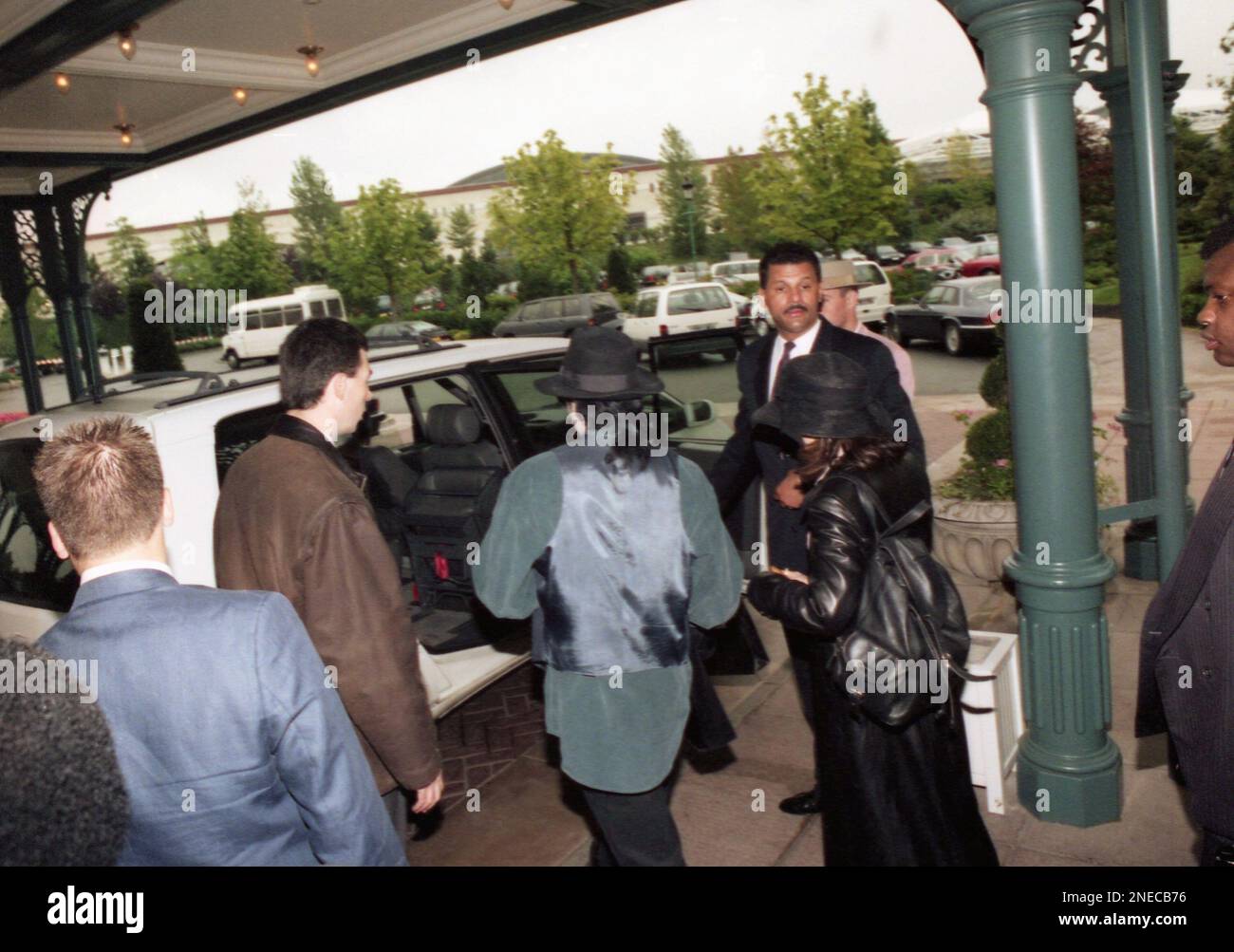 US pop star Michael Jackson and Lisa-Marie Presley leave a hotel at ...