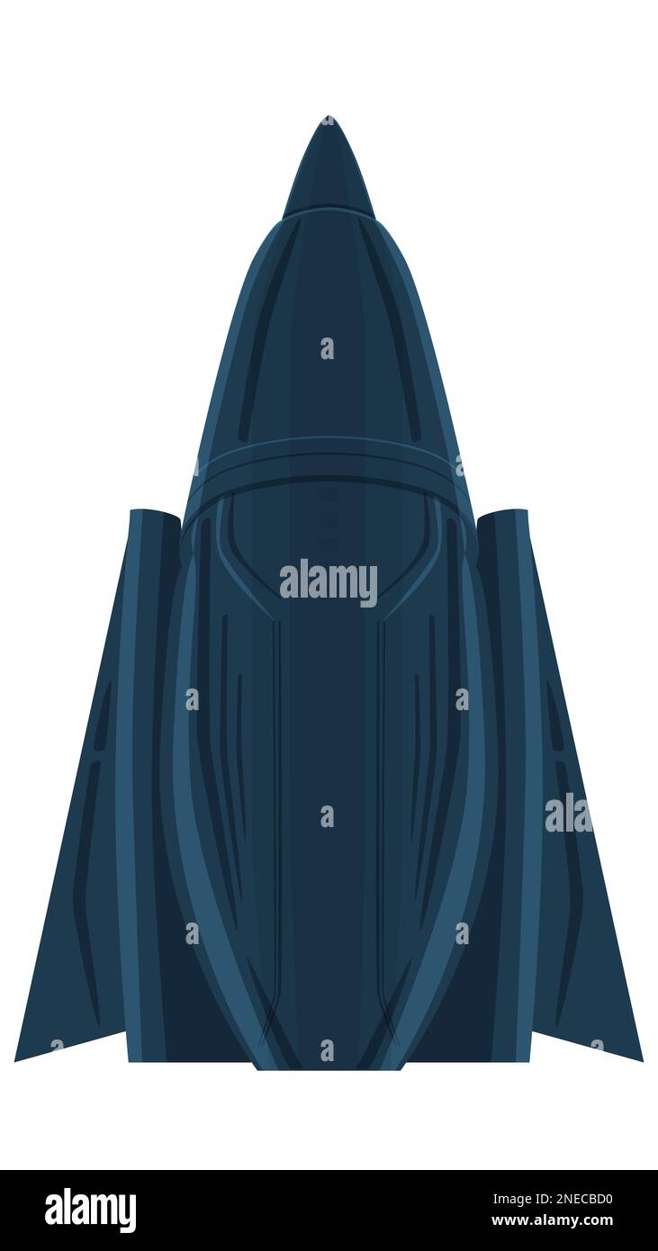 Cartoon spaceship with triangle aggressive form similar fighter ...