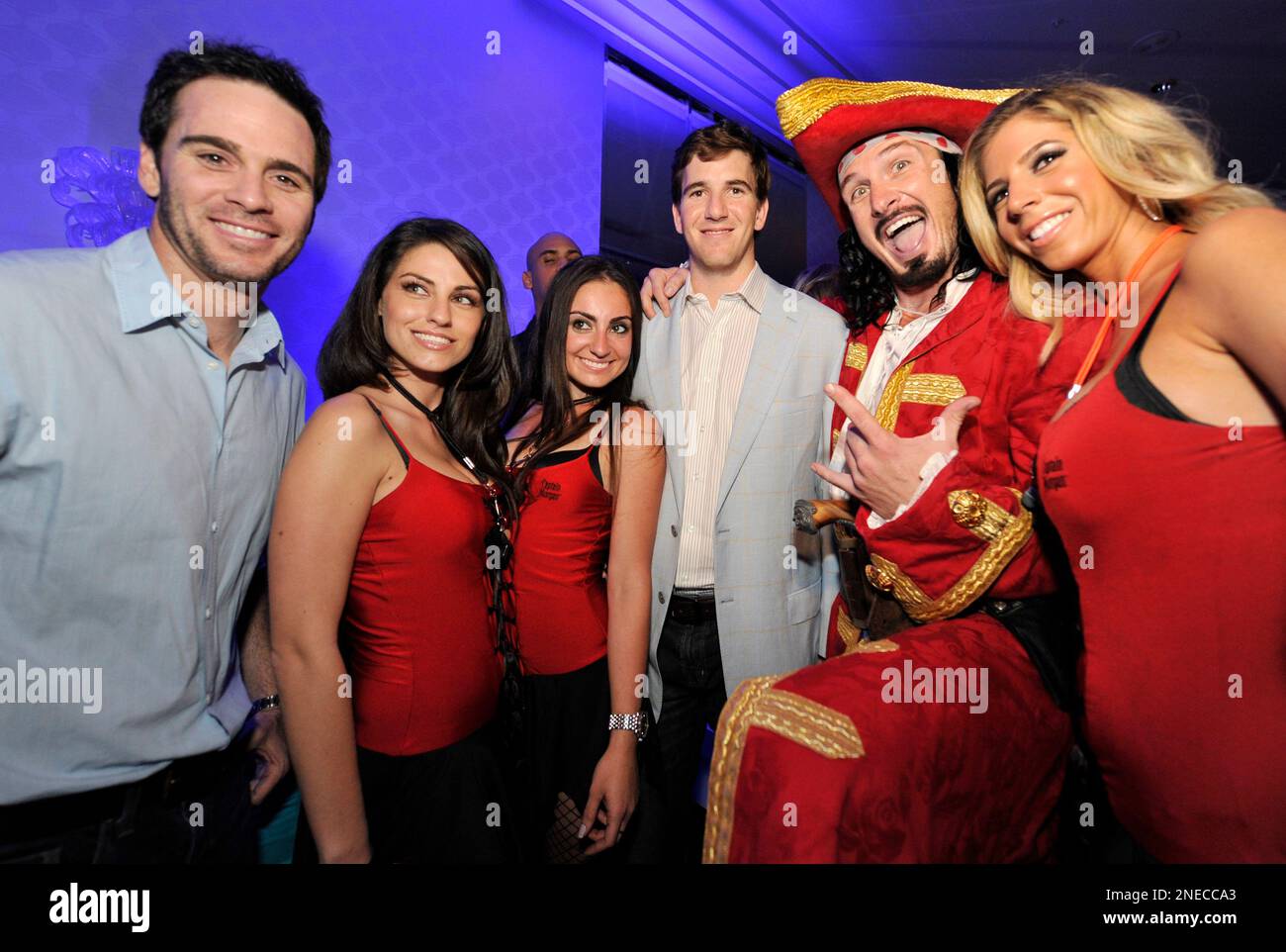 Captain Morgan and the Morganettes attend the Eden Roc Superbowl party ...