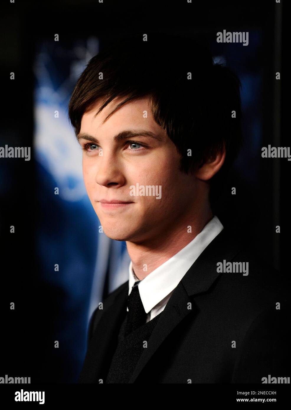 Actor Logan Lerman attends the premiere of "Percy Jackson and The ...