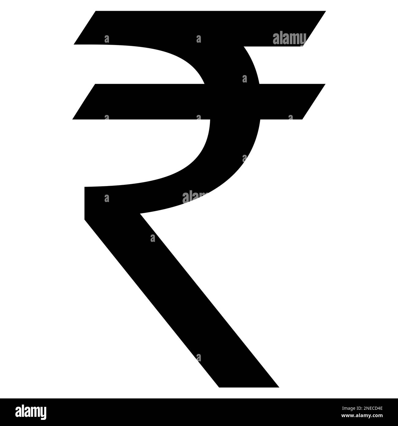 Indian Rupee INR currency sign silhouette in front view isolated on ...