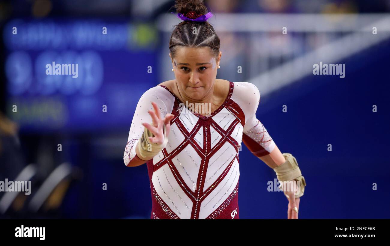 Minnesota's Maddie Quarles competes in the vault during an NCAA ...