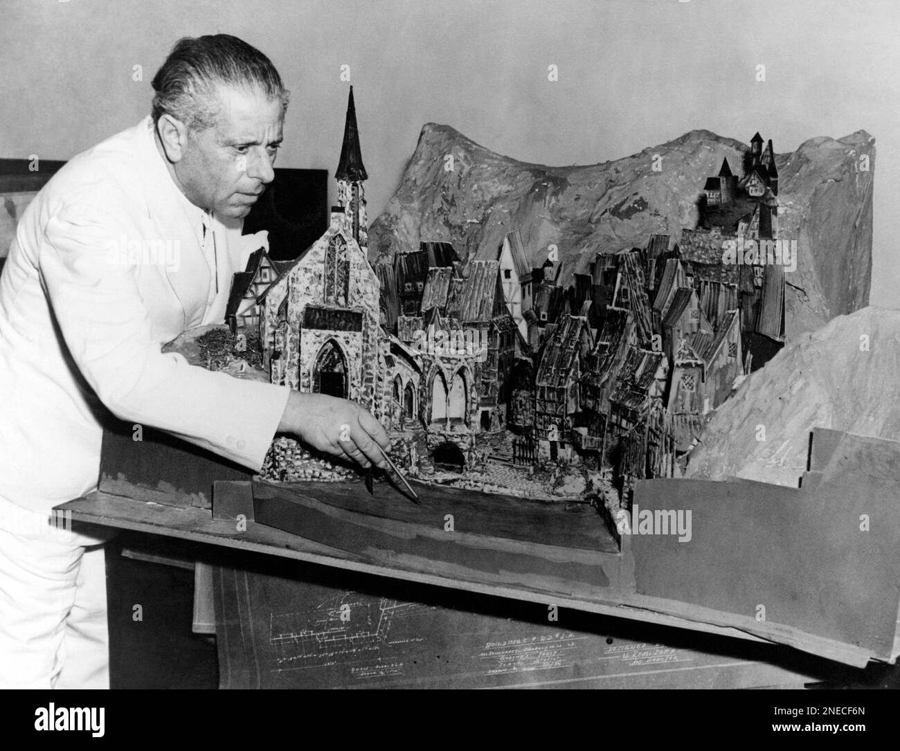 Max Reinhardt, famous Austrian theatre director and actor checks the ...