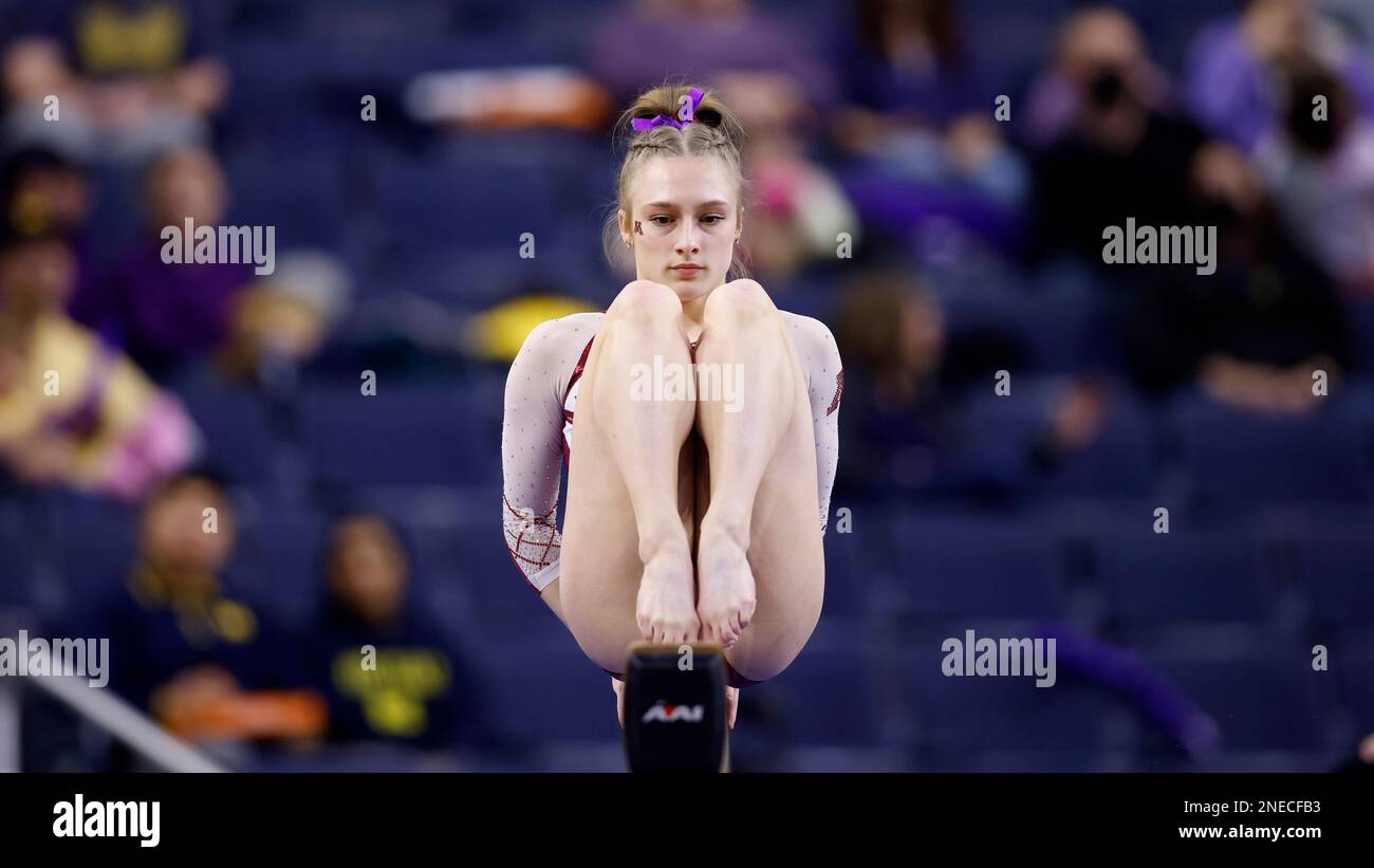 Minnesota's Gianna Gerdes competes in the beam during an NCAA ...