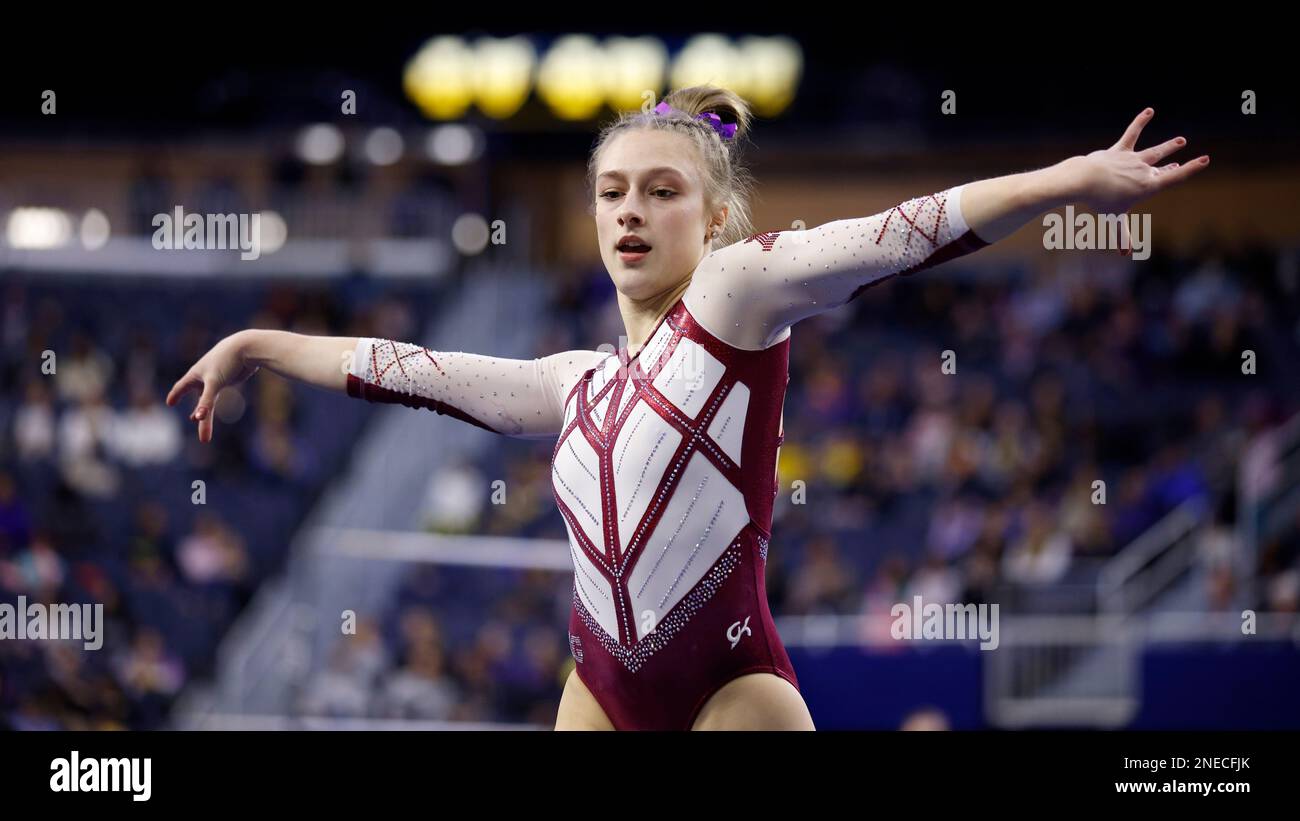 Minnesota's Gianna Gerdes competes in the floor during an NCAA ...