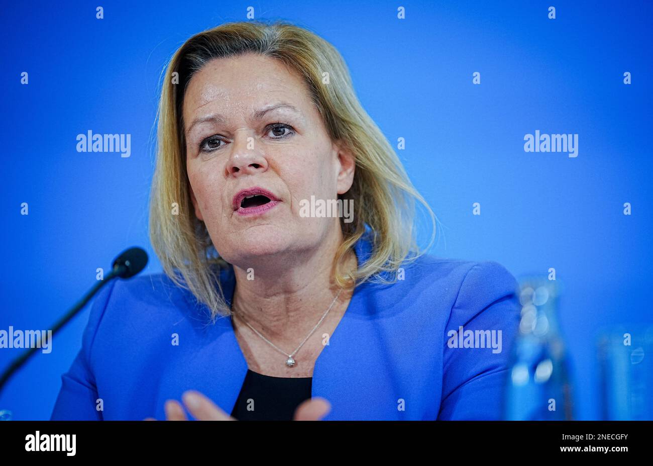 16 February 2023, Berlin: Nancy Faeser (SPD), Federal Minister of the ...
