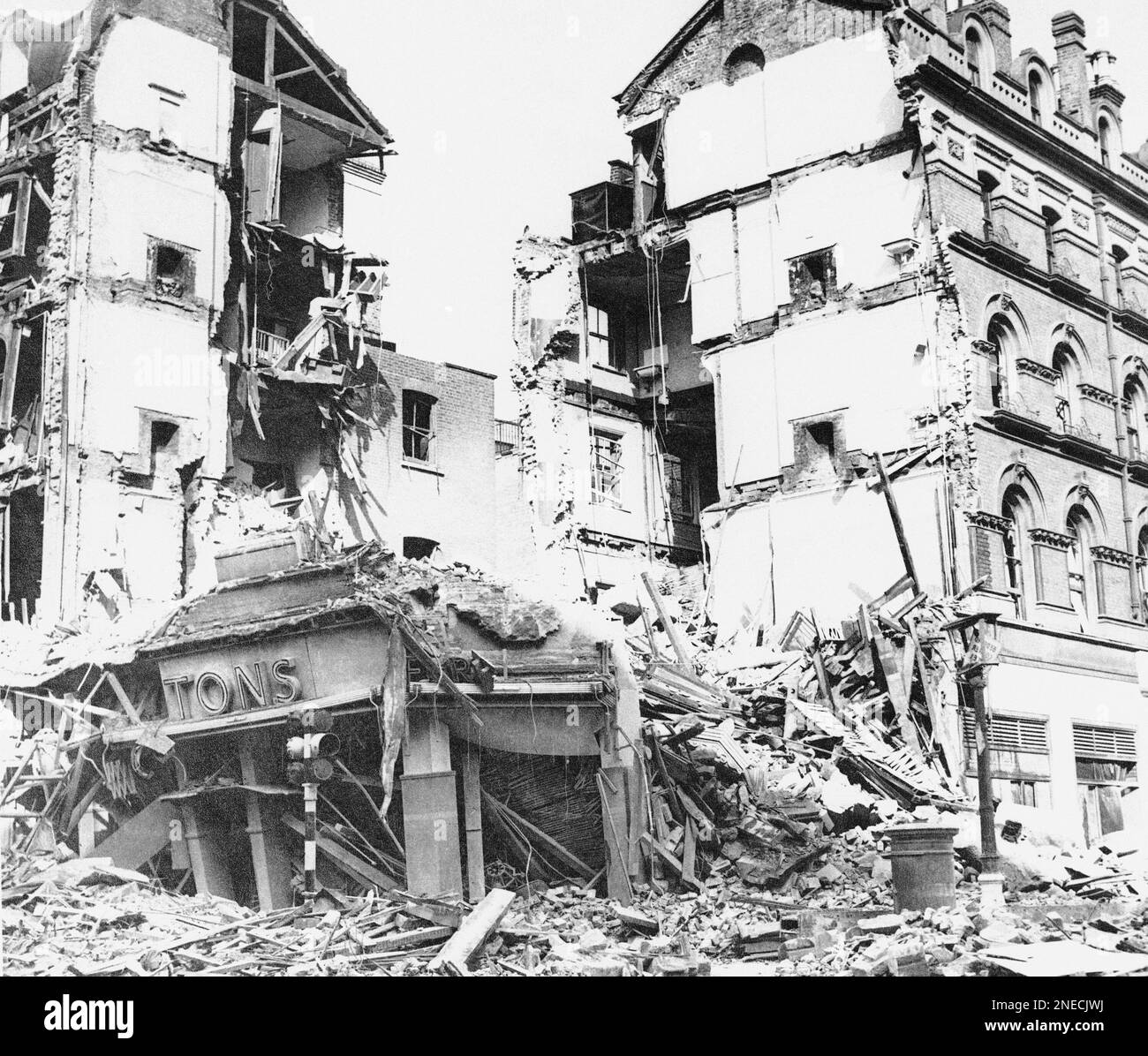 German bombs, dropped during a raid on London, smashed this ...