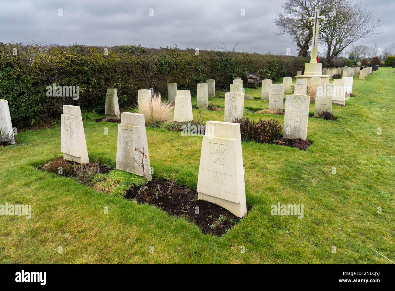 War memorial graves at a Norfolk church close to the ex world war 2 RAF ...