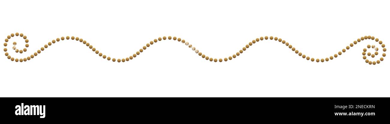 Golden gradient decorative curved border with rolled edges isolated on ...