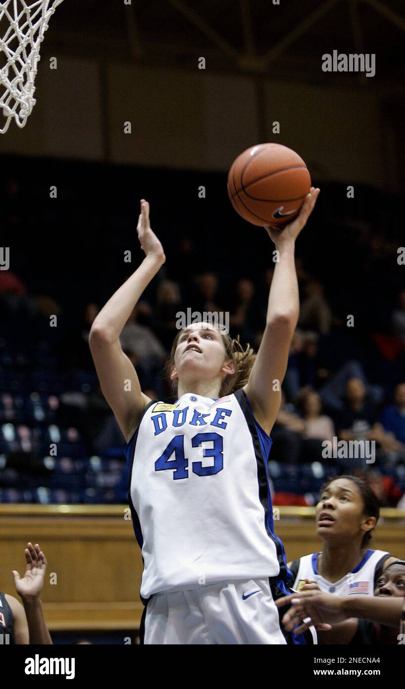 Duke's Allison Vernerey (43) shoots against Florida State during the ...