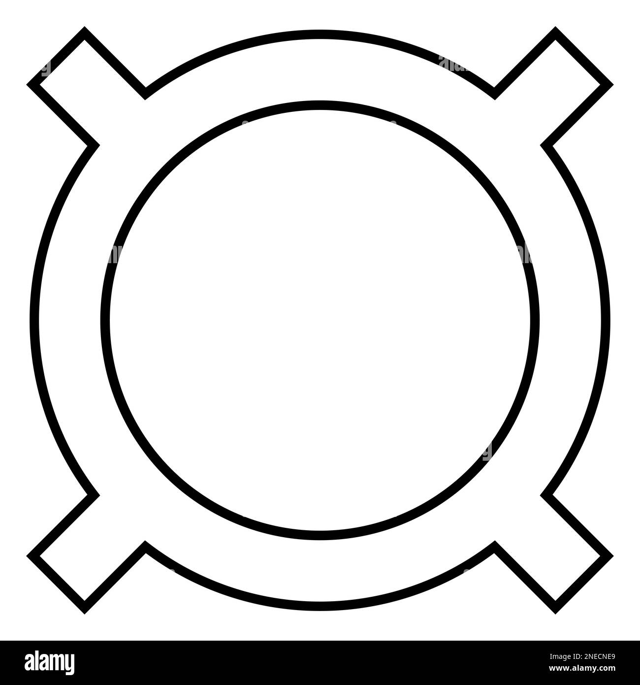 Universal currency sign black outline front view isolated on white ...