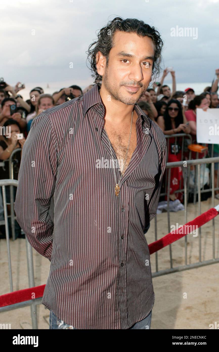 Actor Naveen Andrews arrives at ABC's Lost Premiere on Waikiki Beach ...
