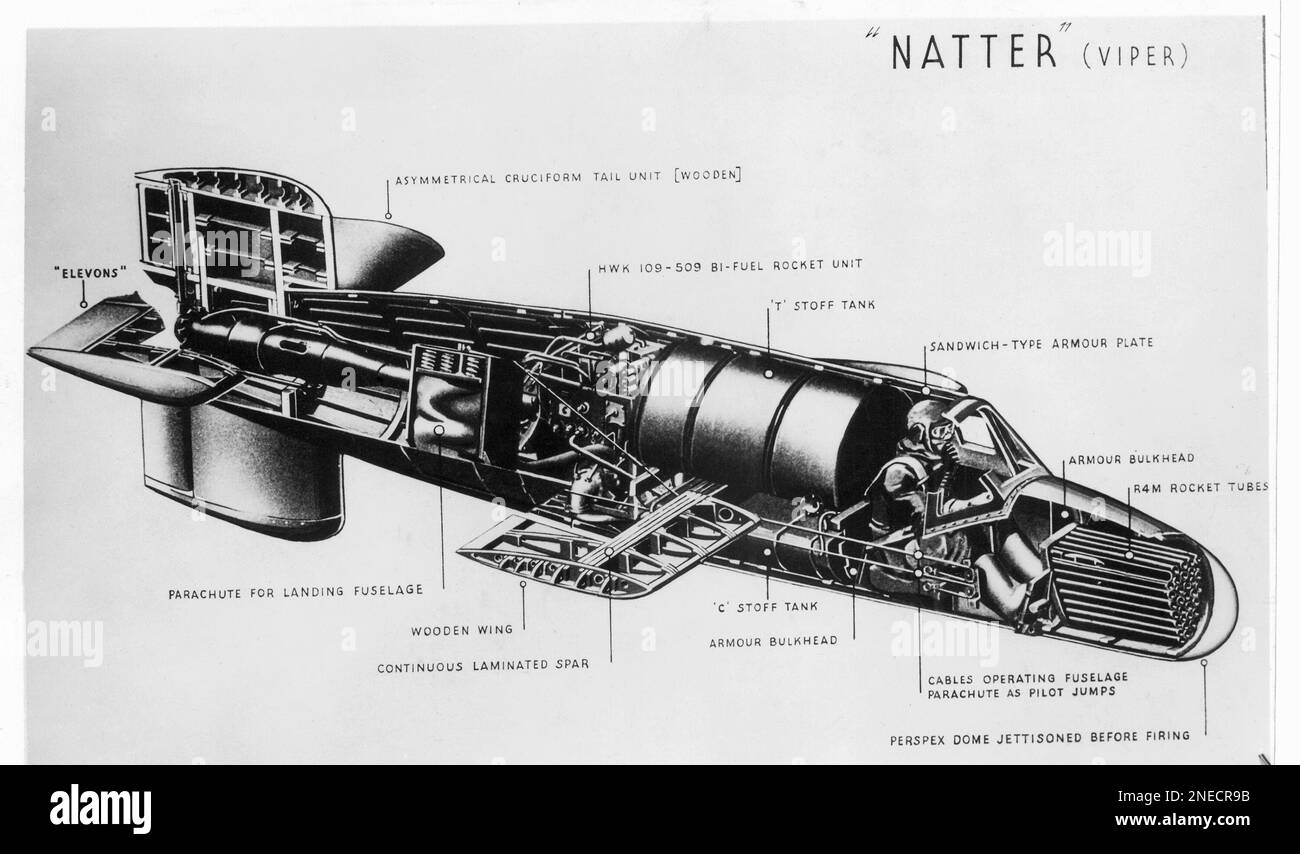 This is an illustration of a cross section of the German BP20 Natter ...