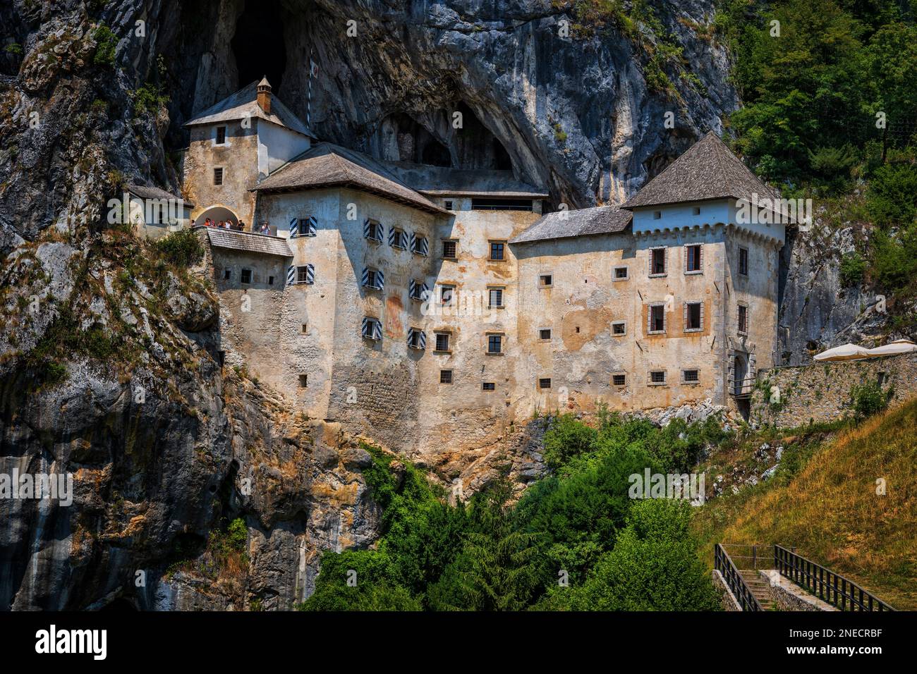 The Predjama Castle in Slovenia. Legendary cave castle in a cliff with ...