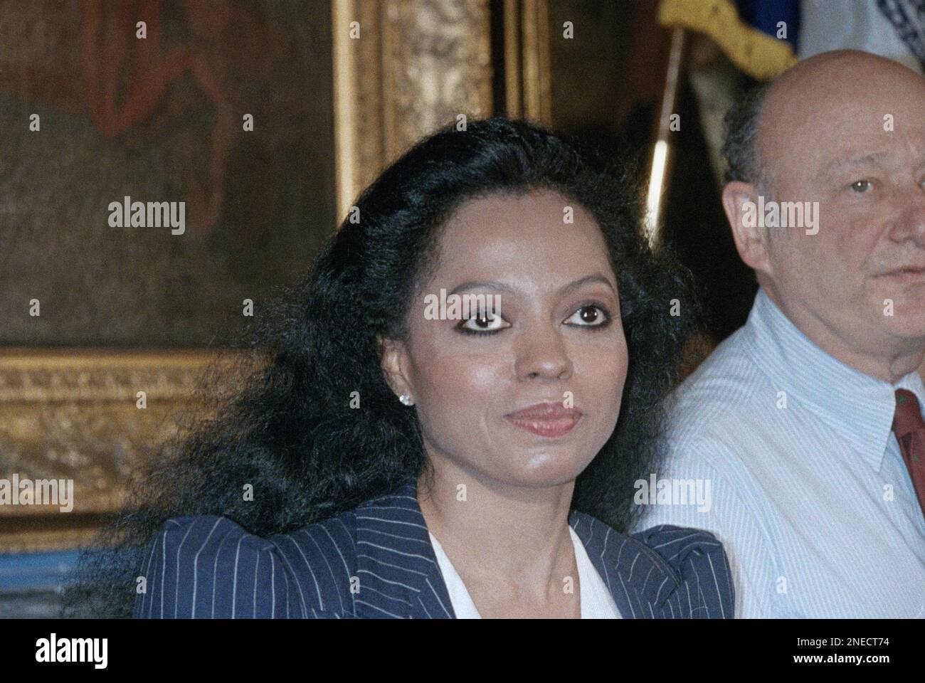 Singer Diana Ross is shown with Mayor Ed Koch shown at City Hall, Jan ...