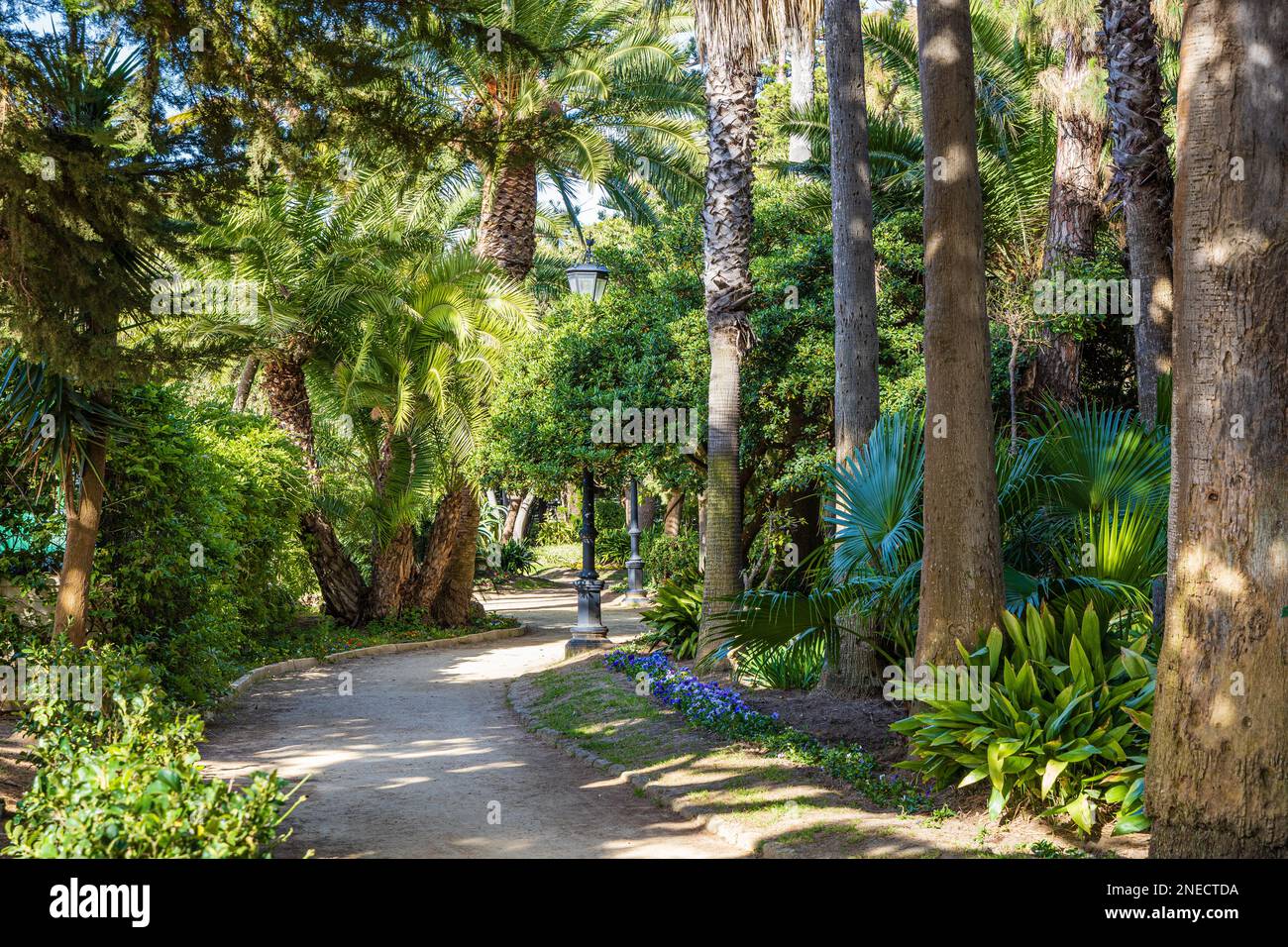 View of Genovese Park (Parque Genovés), historic garden located in the ...